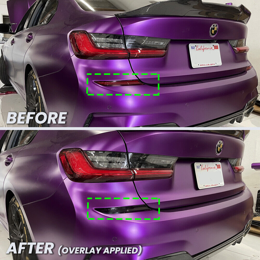 2019-2022 BMW G20 330i M340i Rear Bumper Reflector Overlay Tint SMOKED ...